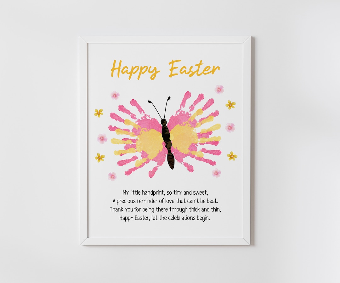 Easter Handprint Art, Butterfly, Craft for Kids, Preschool Activitiy ...