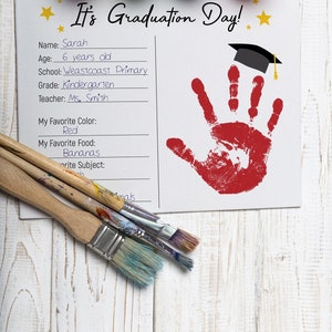 Kindergarten Graduation Keepsake Sign, Handprint Art, Kindergarten ...