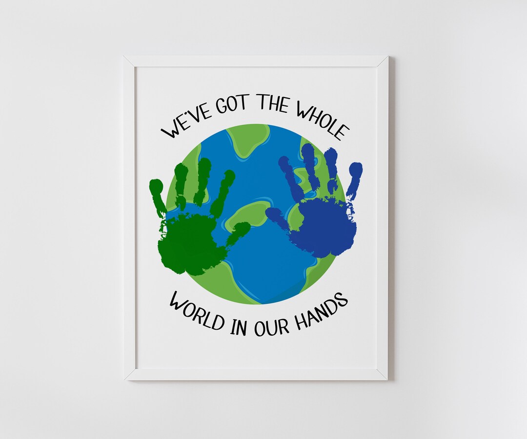 Preschool Earth Day Activity, Handprint Art Craft, DIY, Kindergarten ...