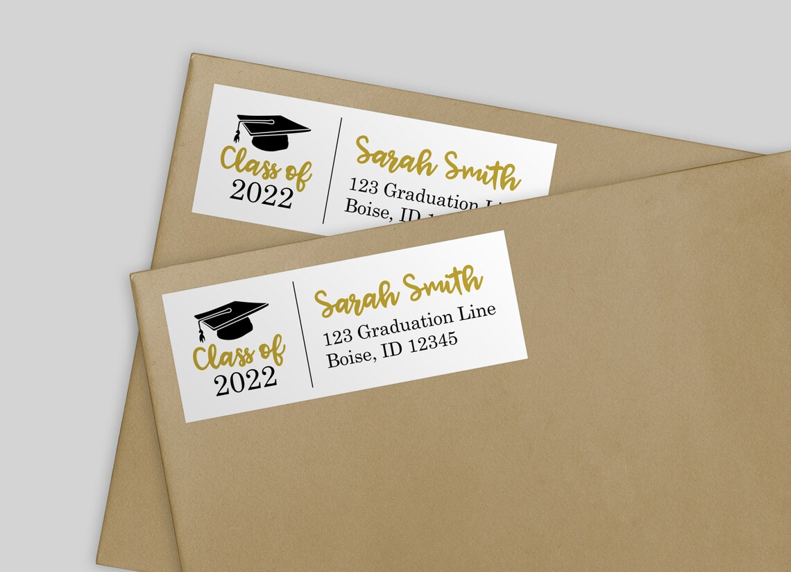 Graduation Announcement Mailing Label Editable DIGITAL - Etsy