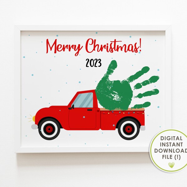 Handprint Art Christmas - Etsy
