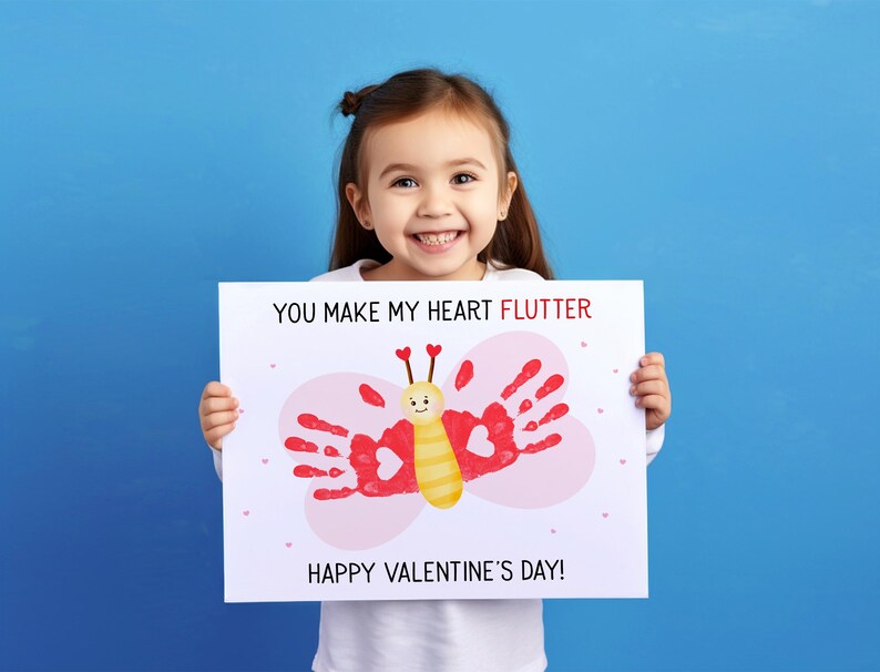 Butterfly Valentine's Day Handprint Art, Activity Crafts for Kids, DIY ...