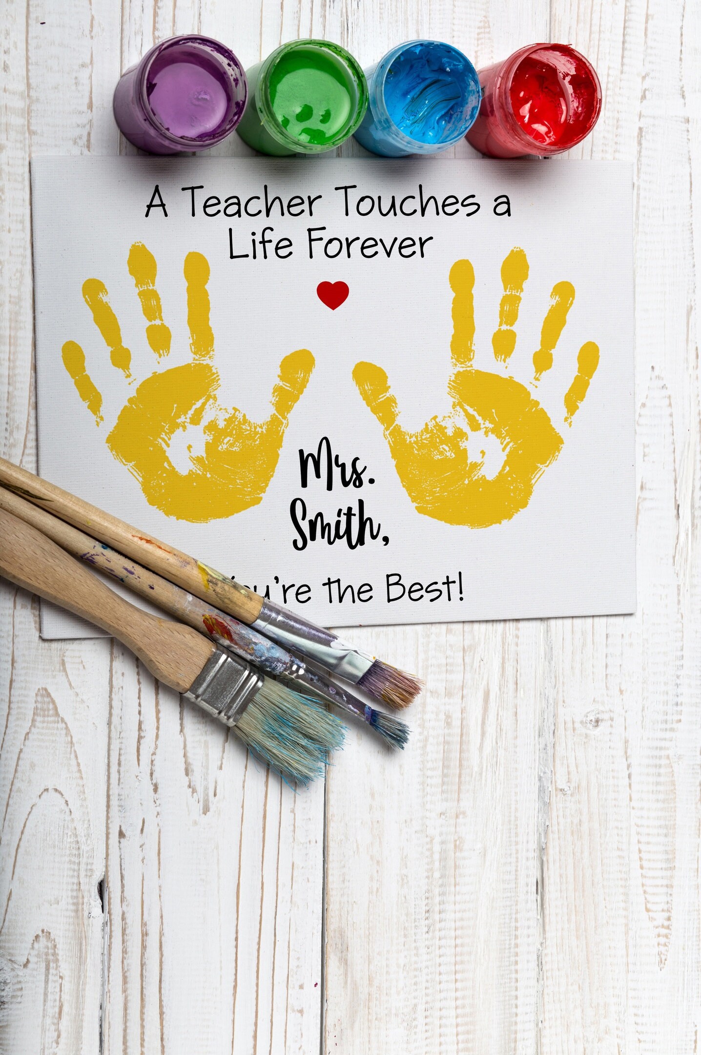 Handprint Art Craft / Teacher Gift / Personalized / Preschool - Etsy