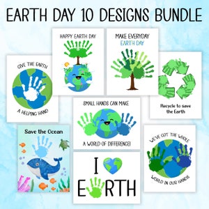 Earth Day, Handprint Art Craft, BUNDLE, Kids Preschool | Homeschool ...
