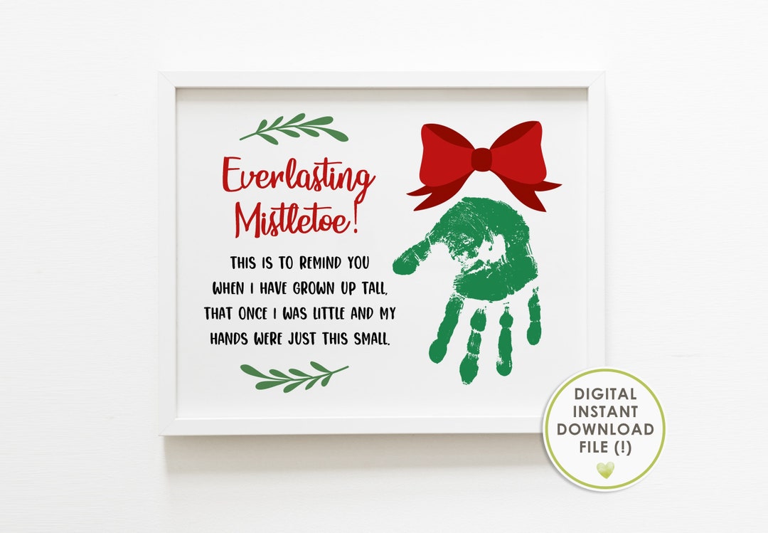 Christmas Handprint Art, Mistletoe, Christmas Craft for Baby, Baby's ...