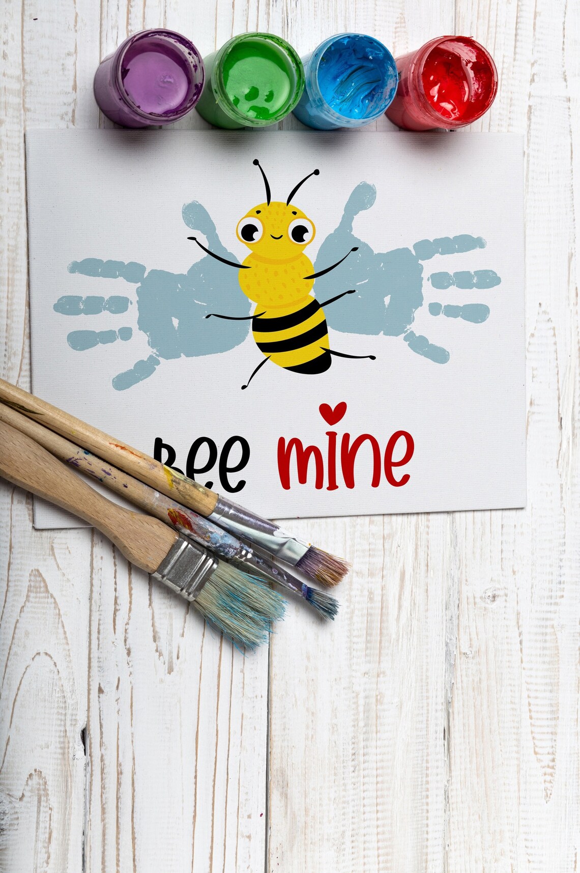 Bumble Bee, Valentines Day Handprint Art, DIY Card From Baby, Crafts ...