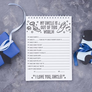 Uncle Gift, Fathers Day Questionnaire, Gift for Uncle, Father's Day ...