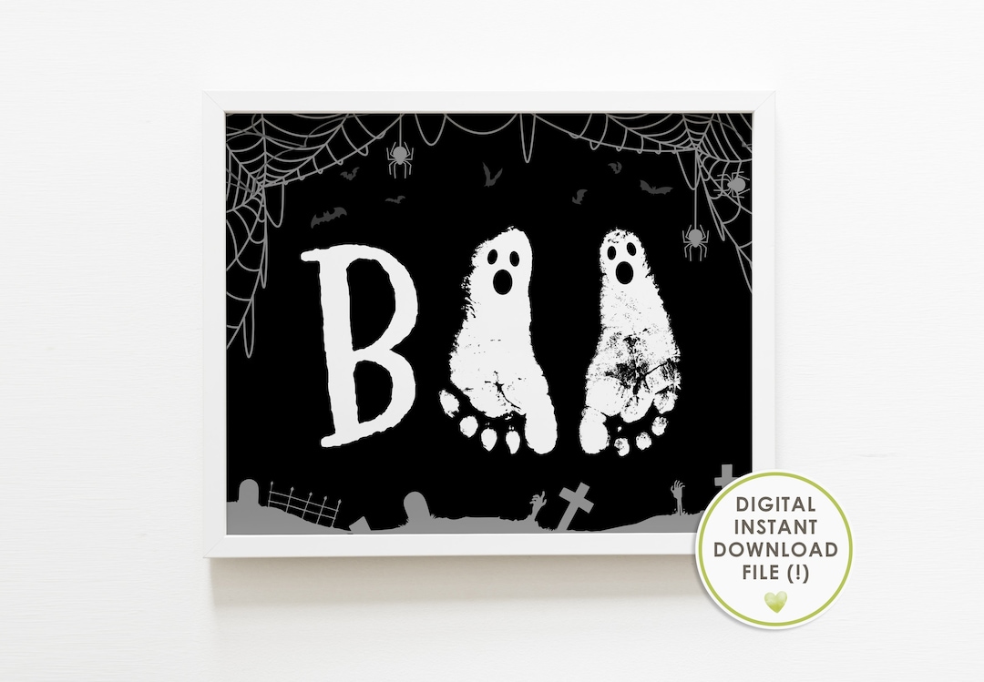 Ghost Footprint Art Halloween , Crafts for Baby | for Kids | for ...