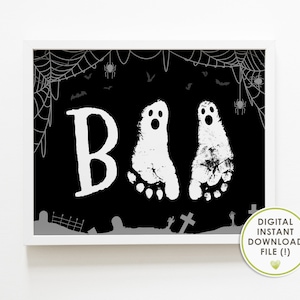 Ghost Footprint Art Halloween , Crafts for Baby | for Kids | for ...