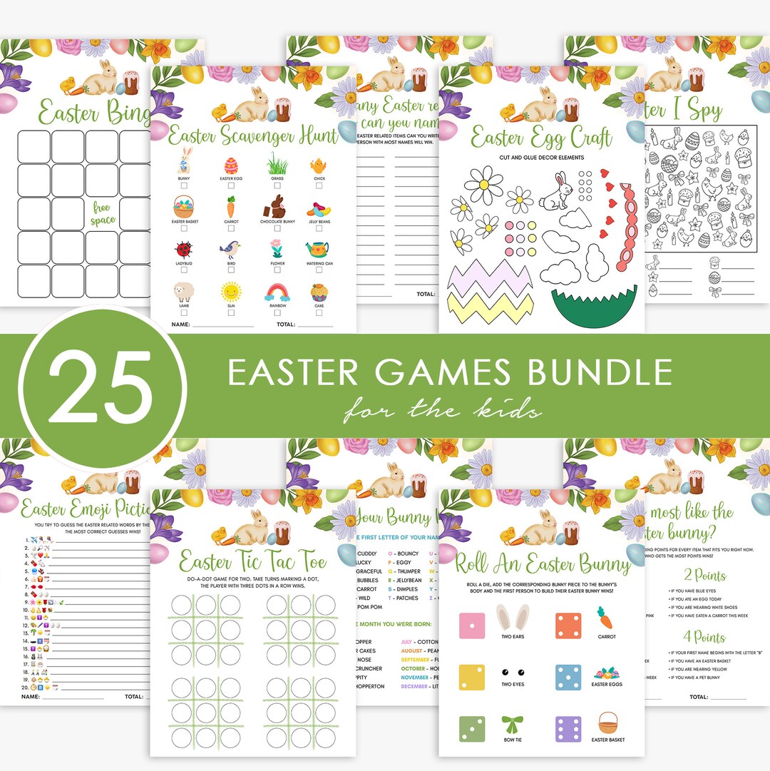 Easter Game for Kids, BUNDLE, Classroom | Family Activity, Fun, Candy ...