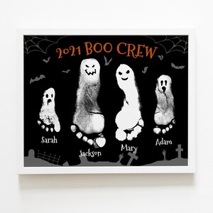Halloween Ghost Footprint Art, Keepsake Crafts for Kids, 2021 Boo Crew ...