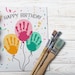 Handprint Balloons Birthday Card, DIY Card Gift, From Baby, Handprint ...