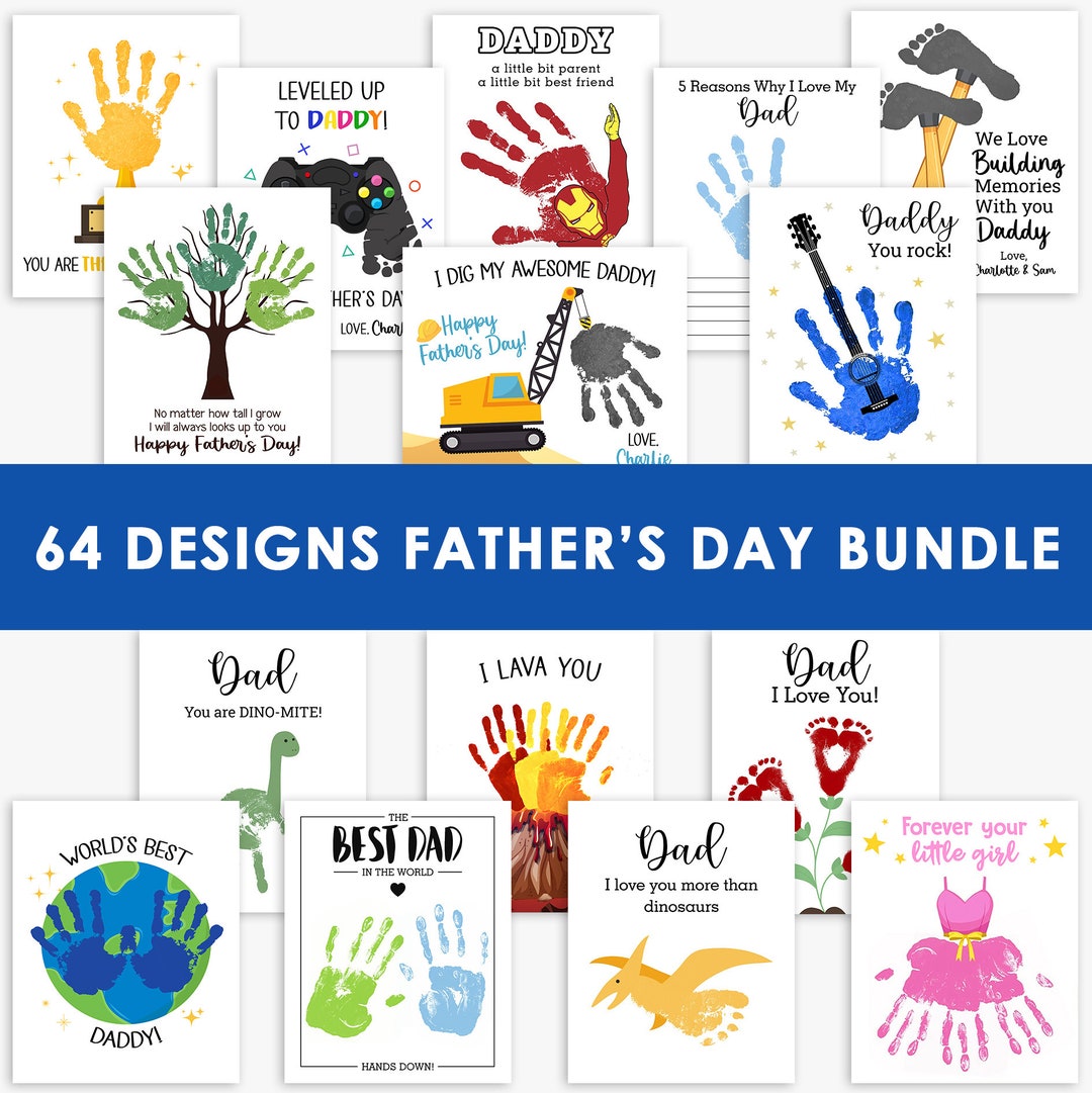 Father's Day Handprint Art Craft, BUNDLE, Dad Gift, From Daughter, From ...