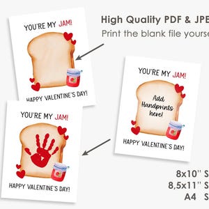 You're My Jam Handprint Art Valentines, Valentine's Day Crafts for Kids ...