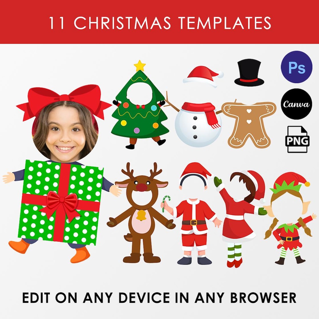 Add Your Own Photo, Elf Face | Snowman Blank Template, Bundle ...
