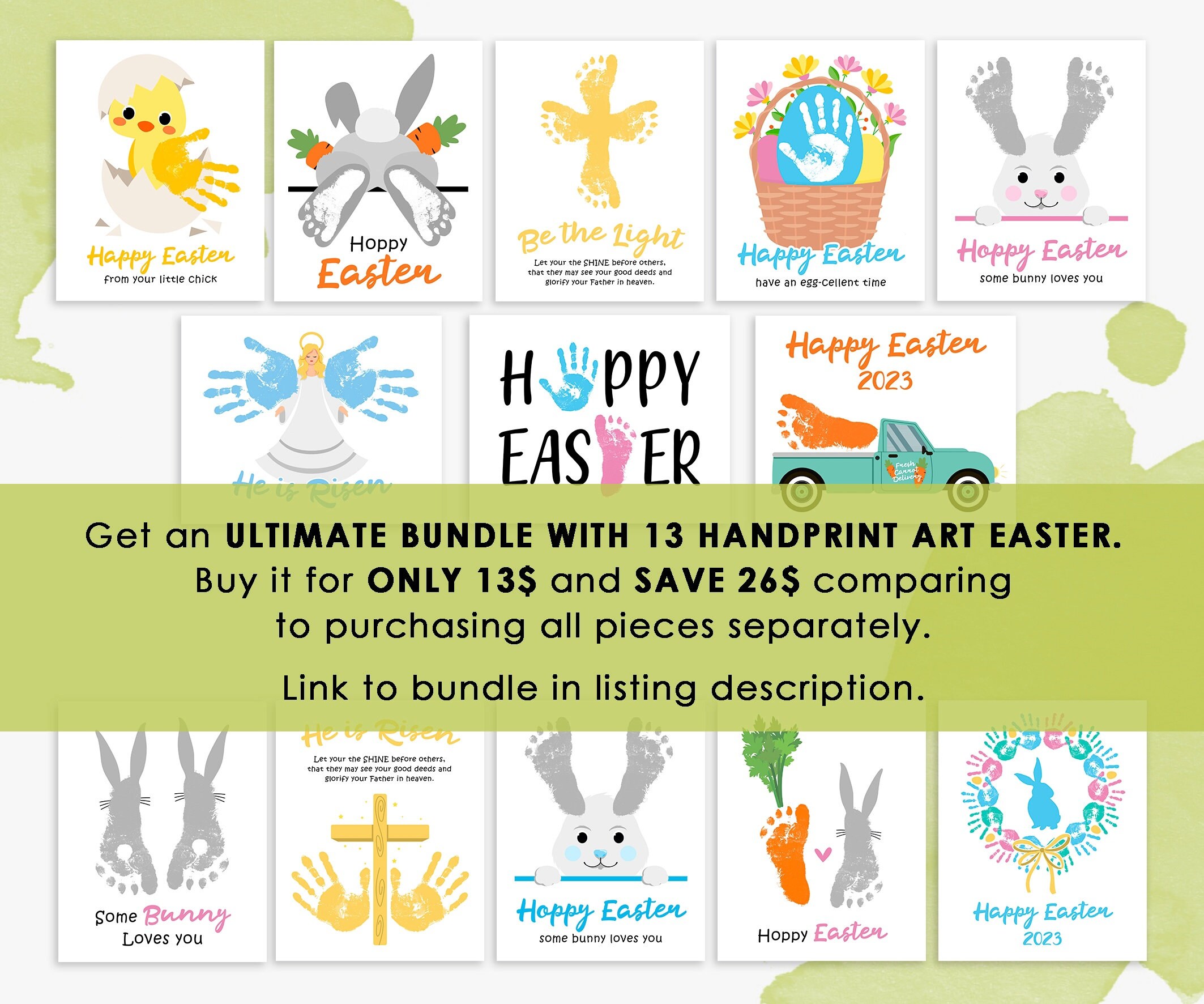 Baby Chick Handprint Art Printable Easter Craft Keepsake for - Etsy