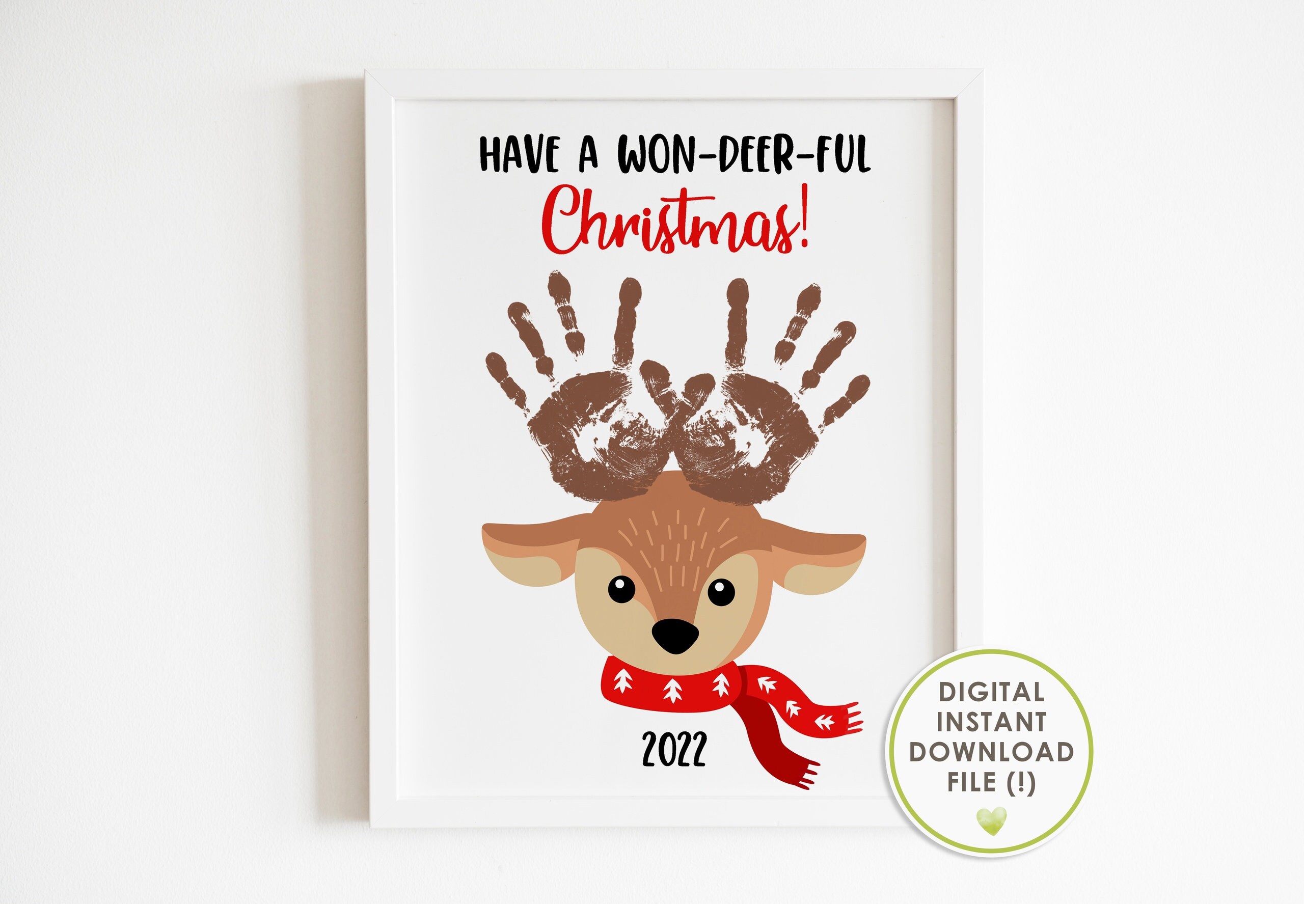 Handprint Art Christmas Crafts for Kids Reindeer DIY - Etsy