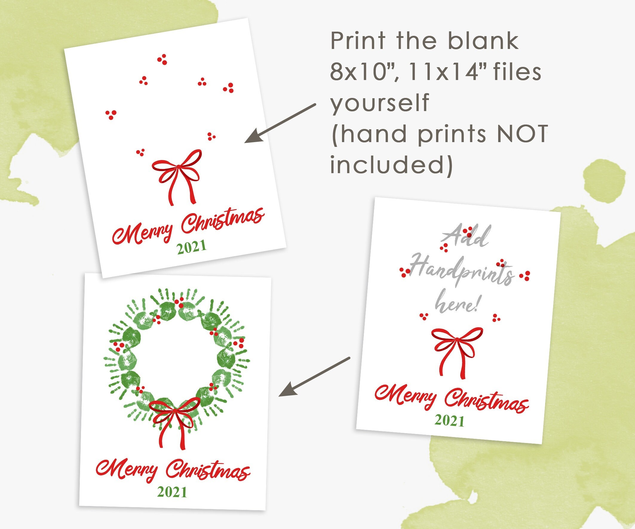 My First Christmas Handprint Art Wreath Handprint Art | Etsy