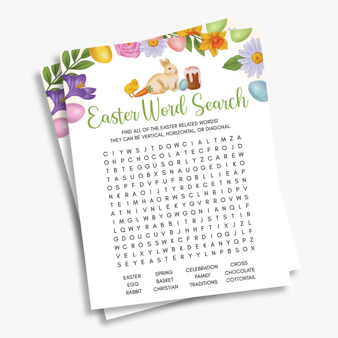 Word Search, Easter Party Game for Kids & Adults, Classroom Easter Kids ...