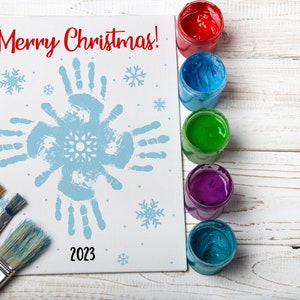 Snowflake Handprint Art, Christmas Kids Craft, Keepsake, 2023 ...