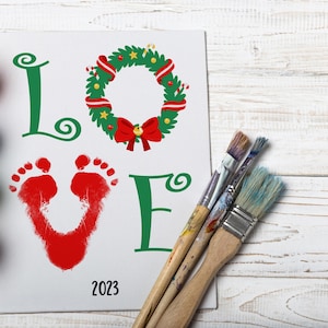 Love Footprint Art, Christmas Gift From Baby, Babys First Christmas ...