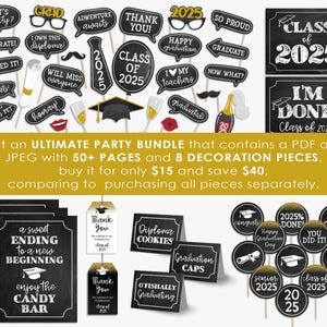 Editable Graduation Thank You Tag, Class of 2025, Printable Grad Favor ...
