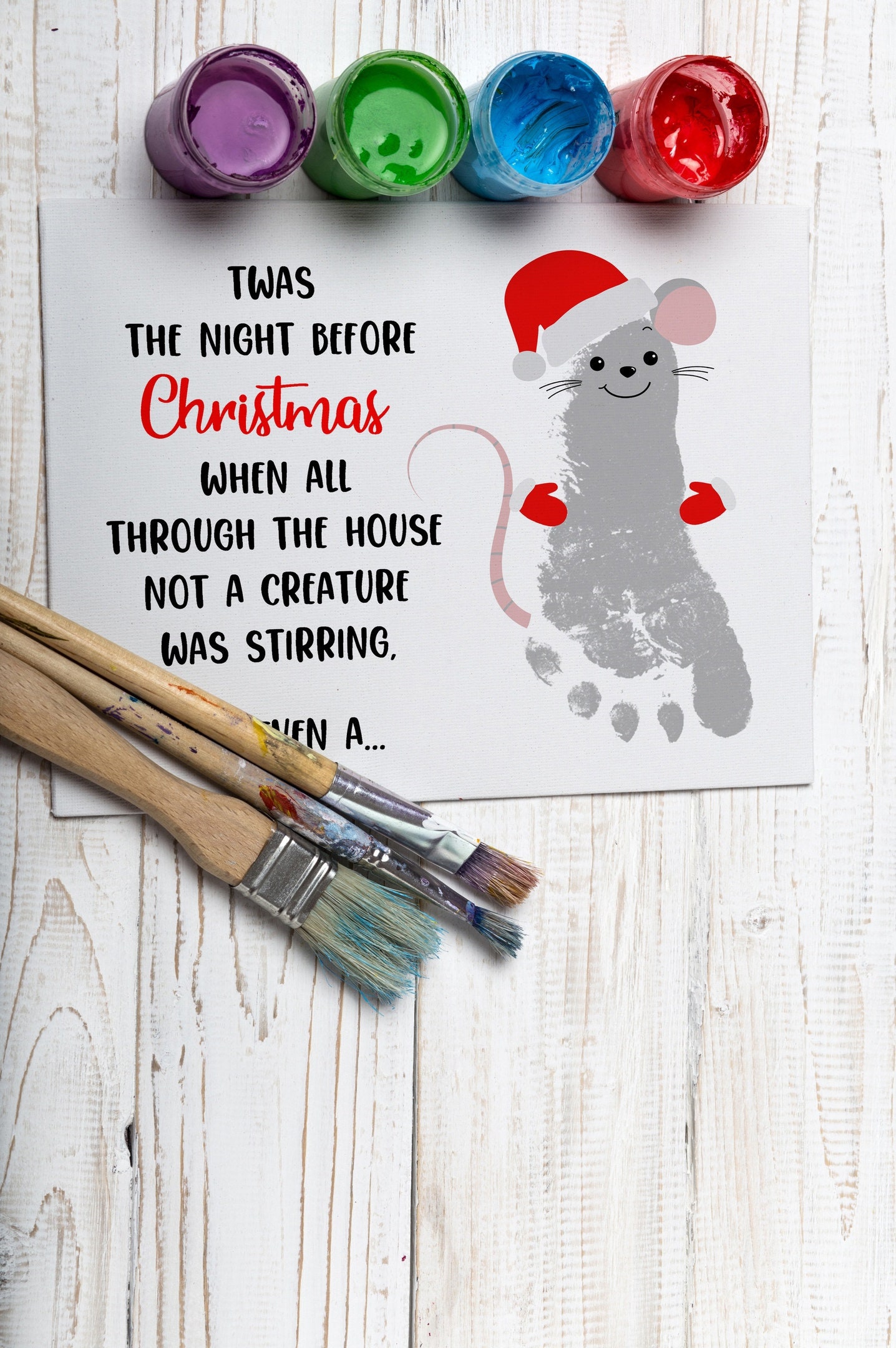 Handprint Art Christmas Poem DIY Card Christmas Craft for - Etsy