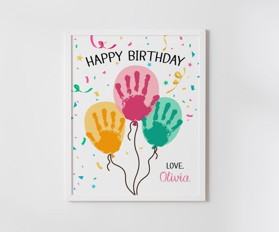 Handprint Birthday Card Hand Print Birthday Cake Card My Kid Craft