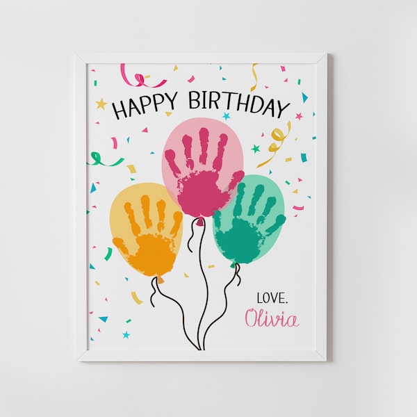 Handprint Birthday Balloons - Etsy