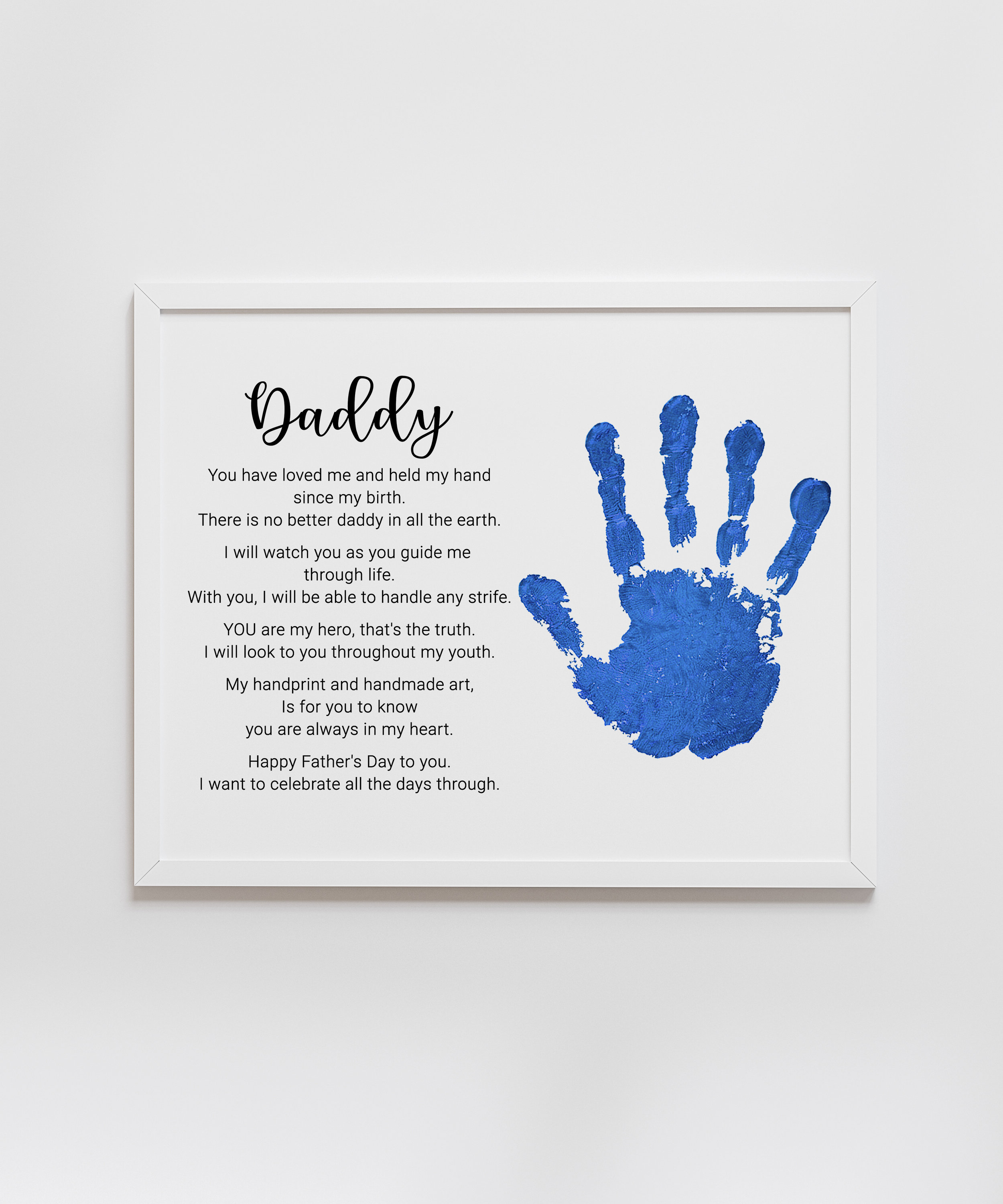 Daddy Poem Handprint Card, Father's Day, Handprint Art Craft ...