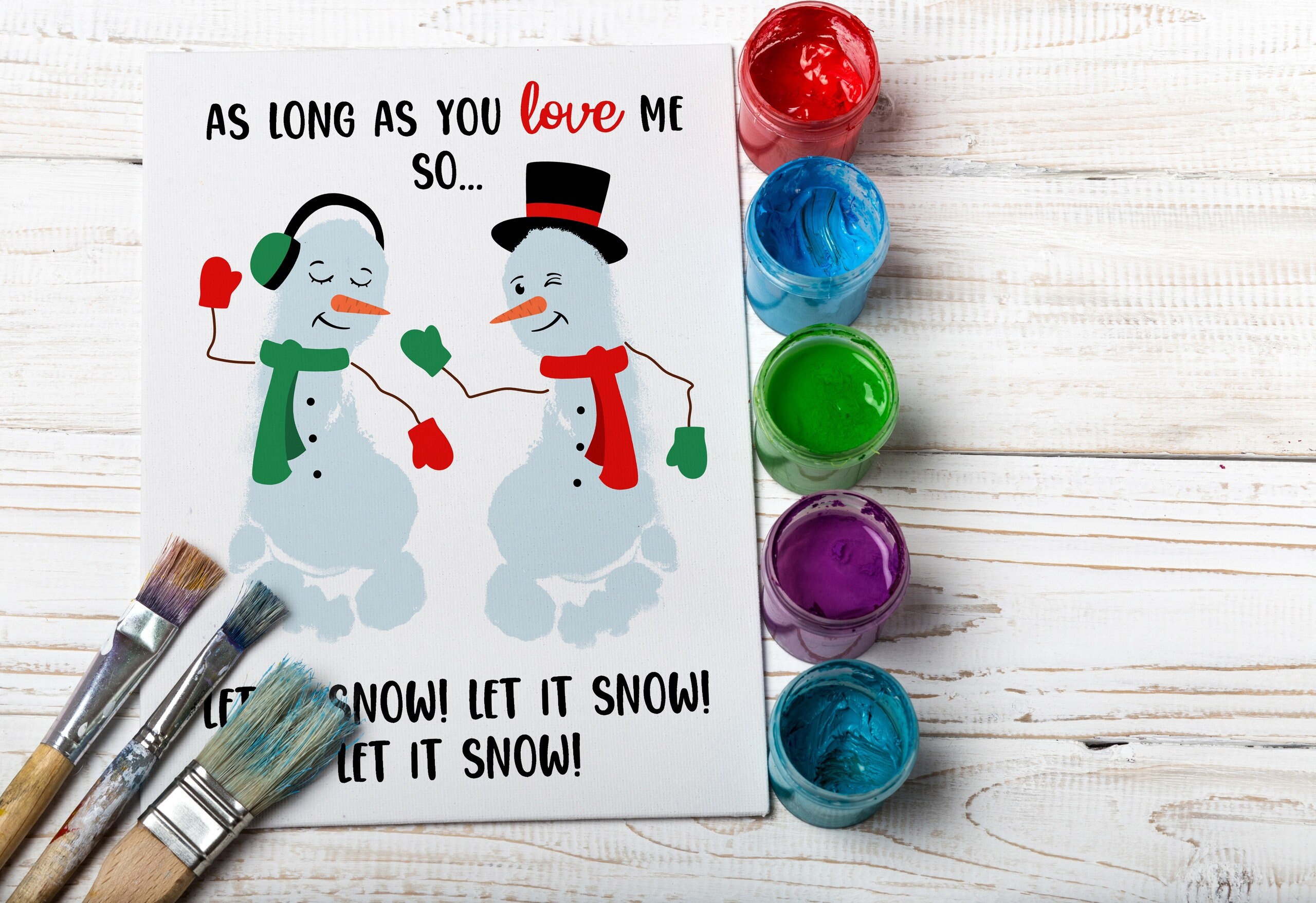 Footprint Art Snowman Christmas Craft for Kids for Baby | Etsy