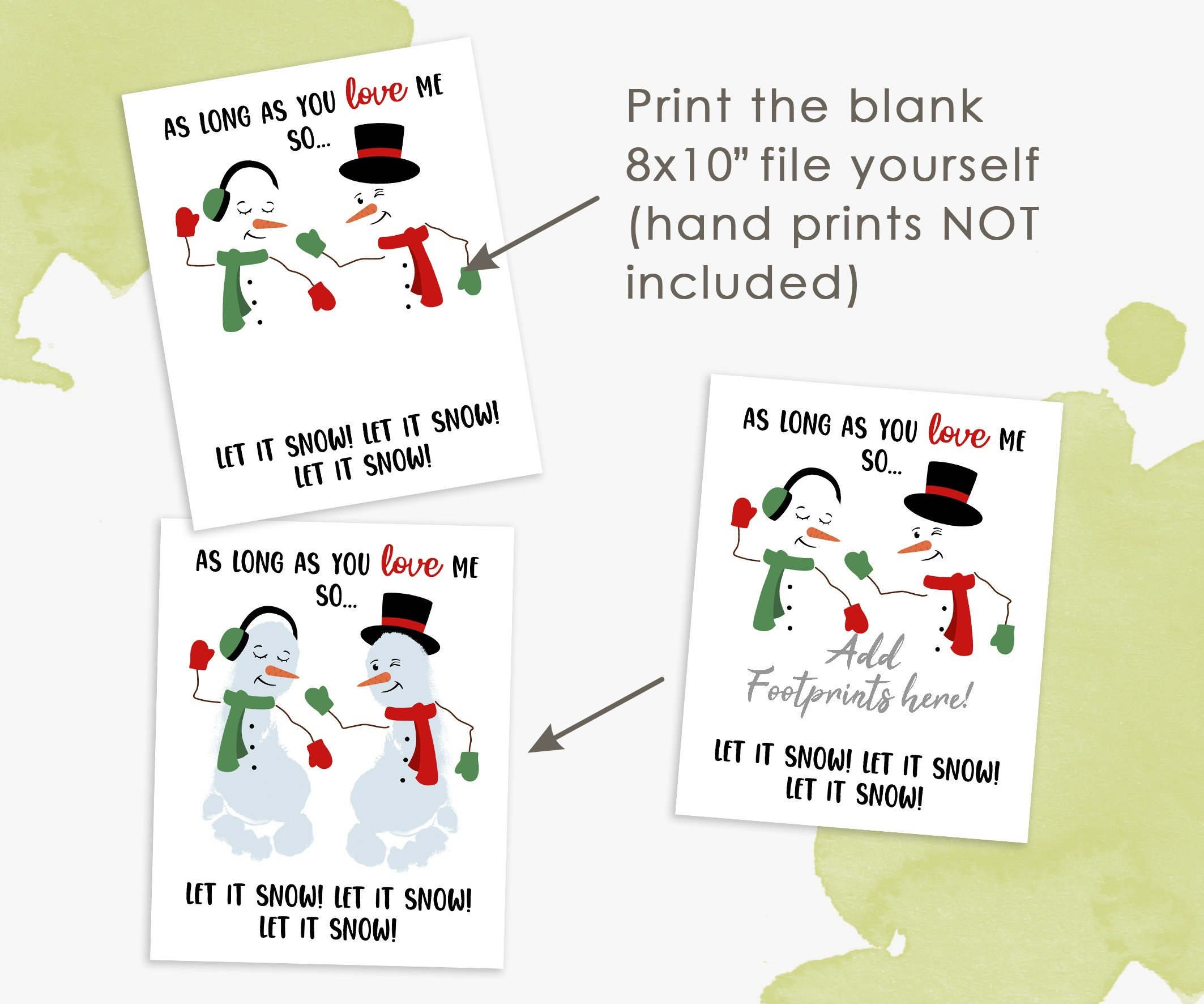 Footprint Art Snowman Christmas Craft for Kids for Baby - Etsy