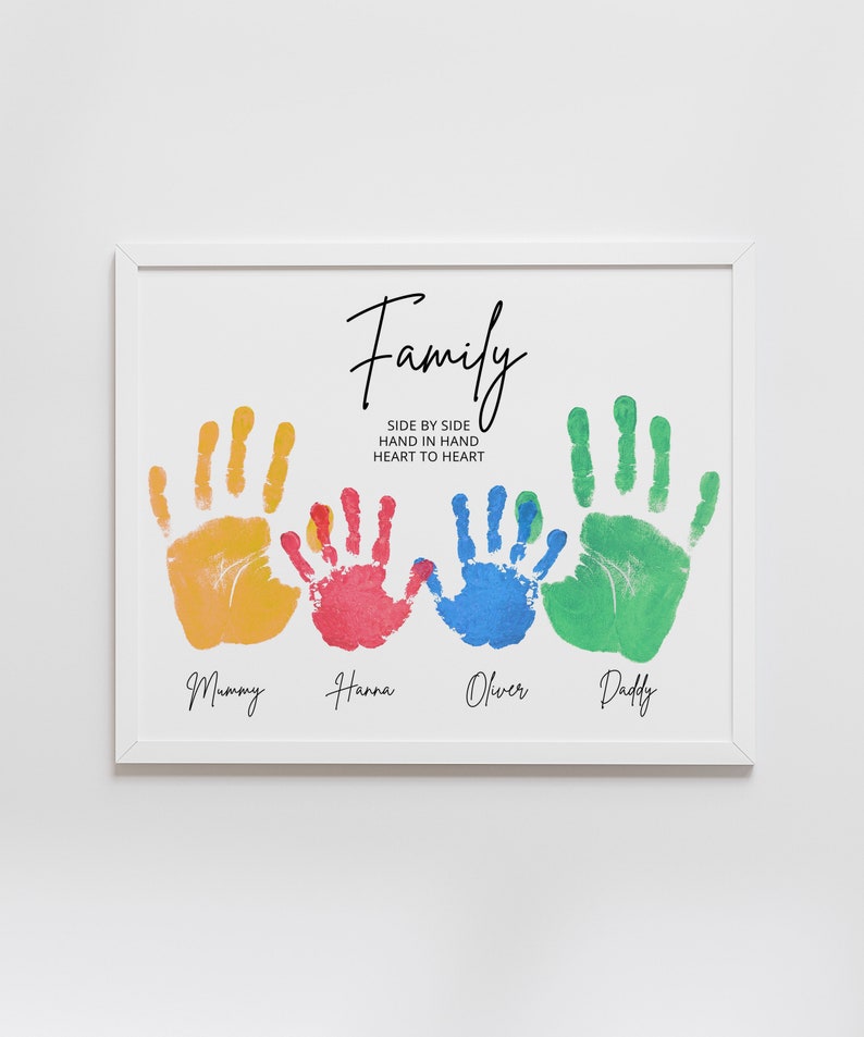 Family Handprint Art: Personalized Keepsake Gift (canva, Digital ...