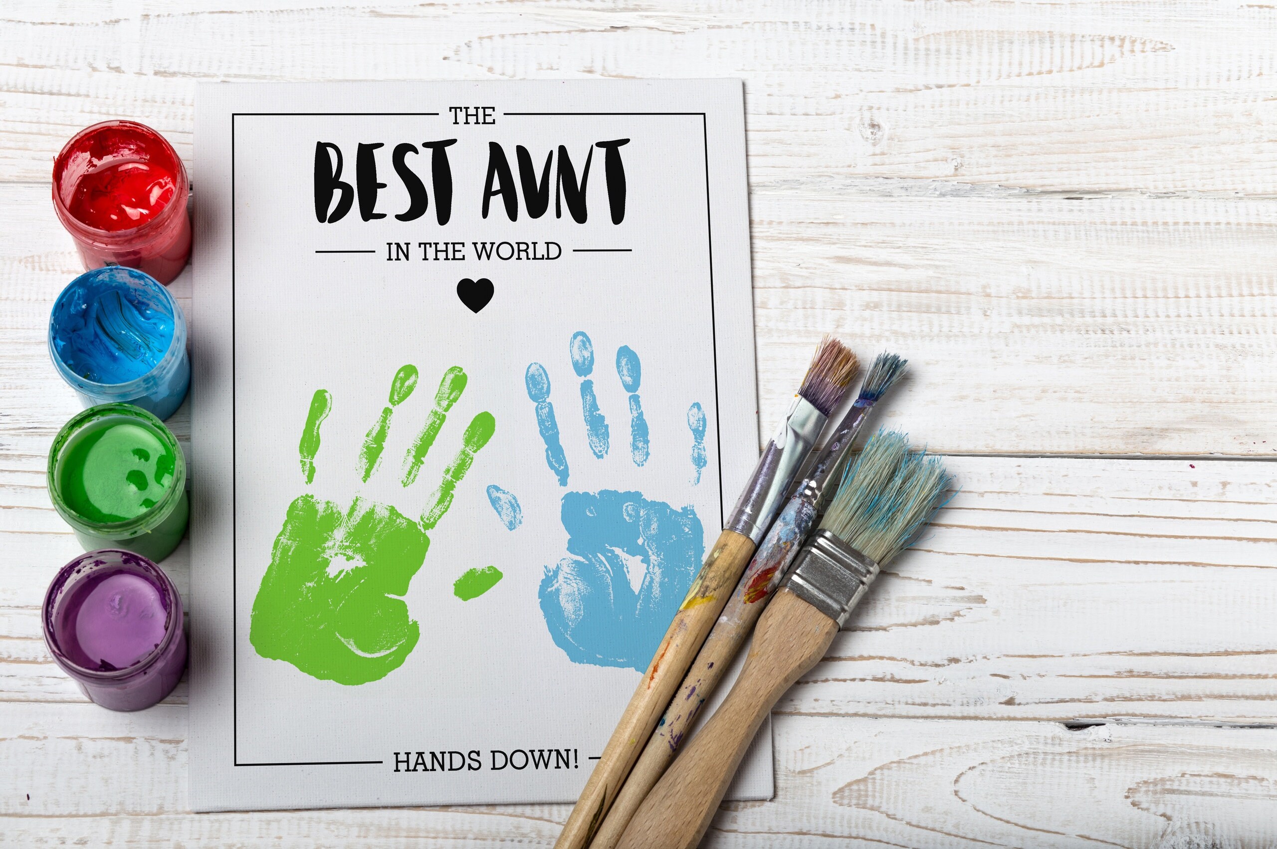 Aunt gift from baby handprint art aunt gifts from christmas | Etsy