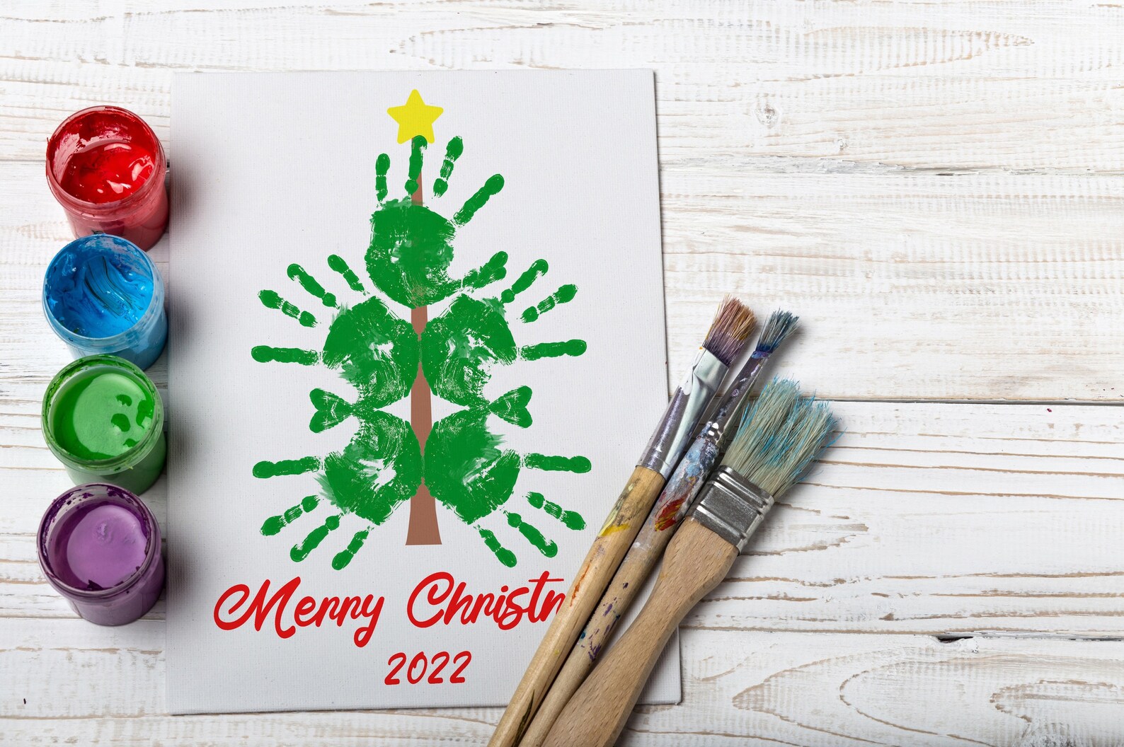 Christmas Tree Handprint Art Handprint Christmas Craft - Etsy
