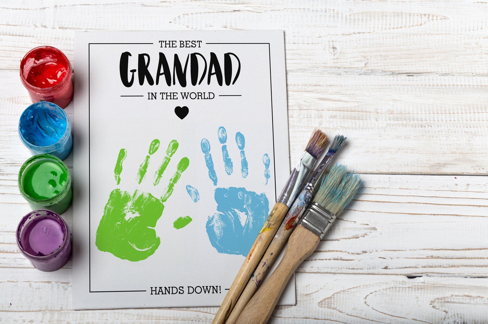 Grandfather Fathers Day Gift Handprint Art Grandpa Gift - Etsy