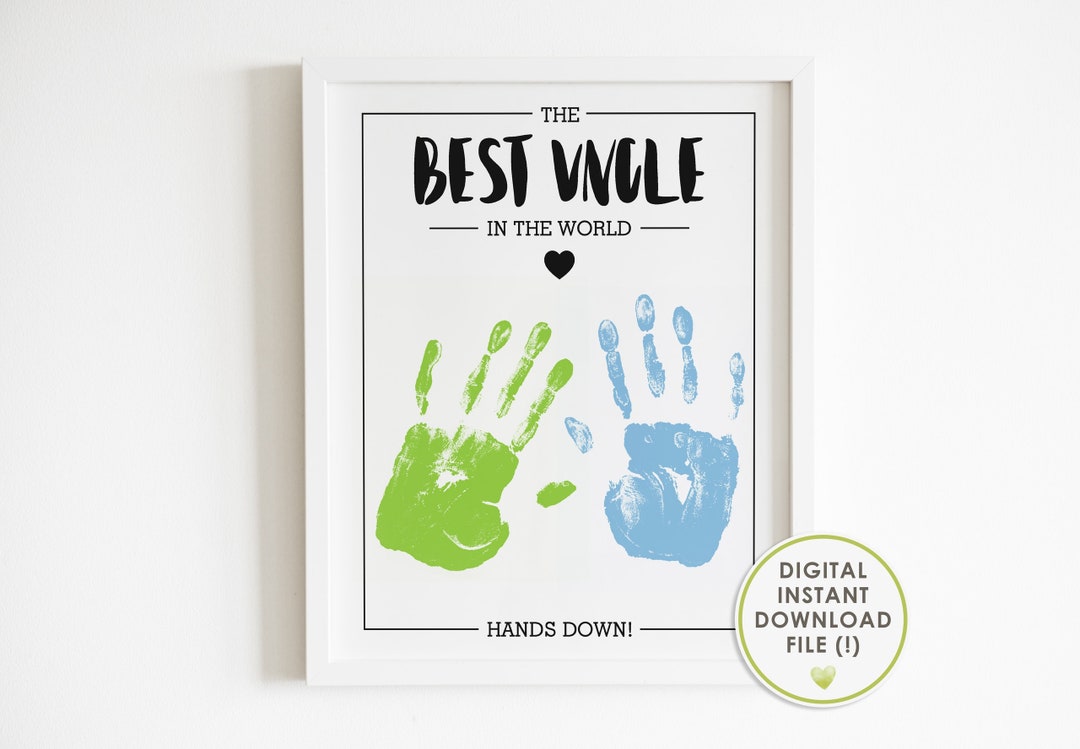 Uncle Gift, Handprint Art Gift for Uncle, Father's Day, Printable ...