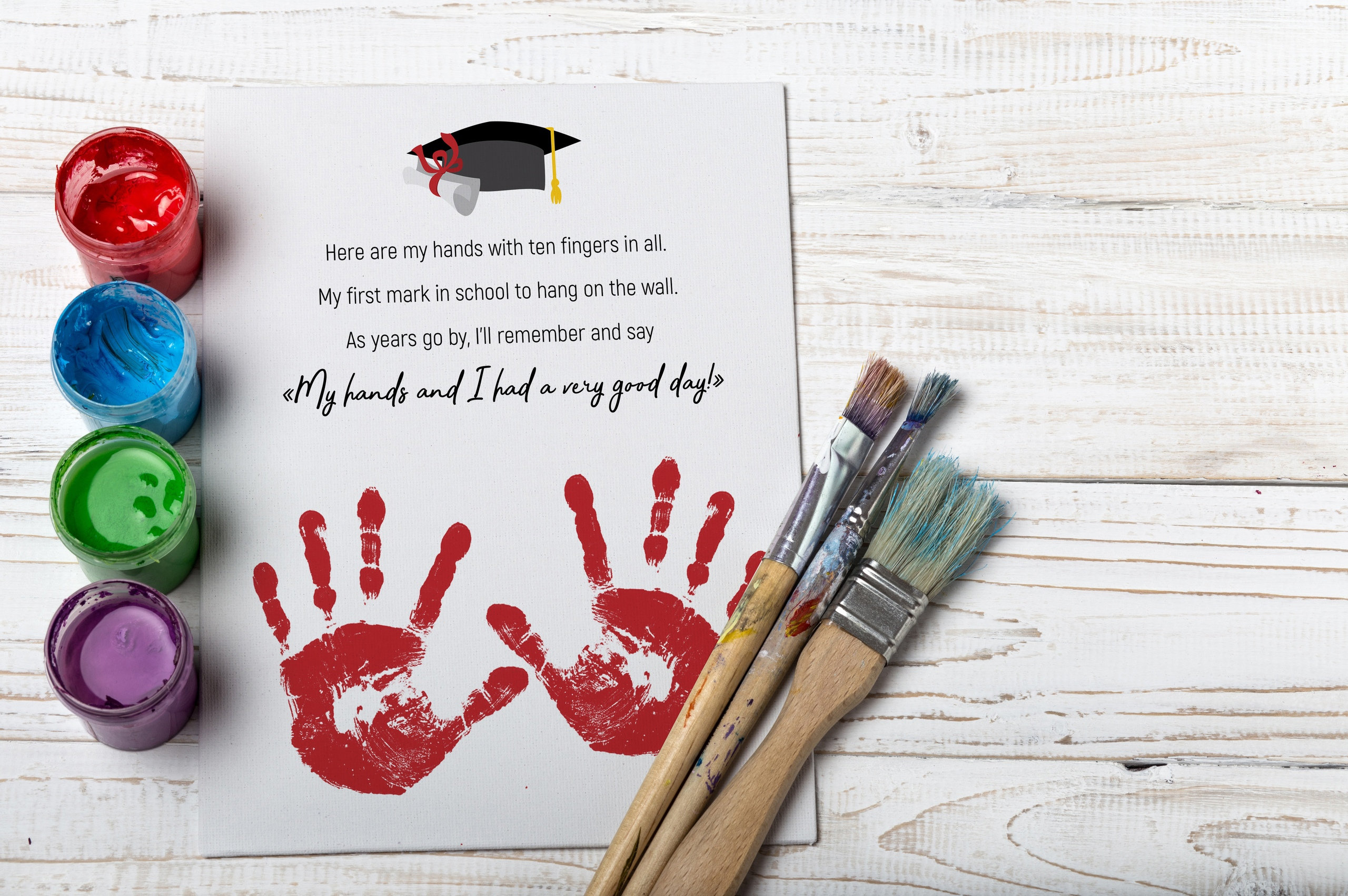 Handprint Art First Day of School Printable Kids Craft - Etsy