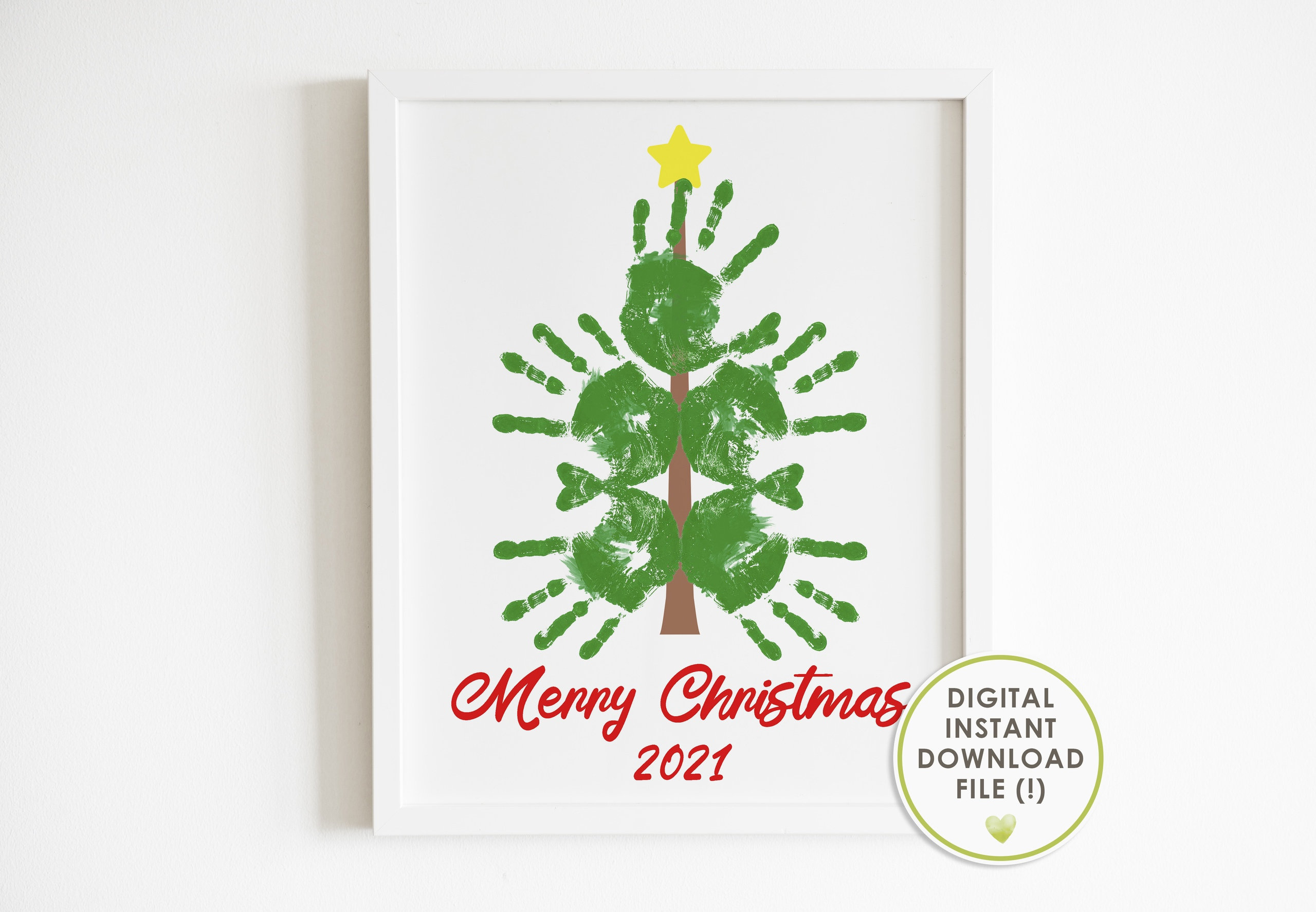 Christmas Tree Handprint Art Handprint Christmas Craft | Etsy