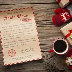 Santa Claus Warning, Naughty Notification Letter, EDITABLE, Christmas ...