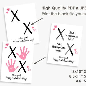 XOXO Handprint Art Craft, Valentine's Day Gift From From Kids, DIY ...
