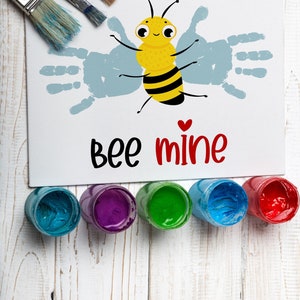 Bumble Bee, Valentines Day Handprint Art, DIY Card From Baby, Crafts ...