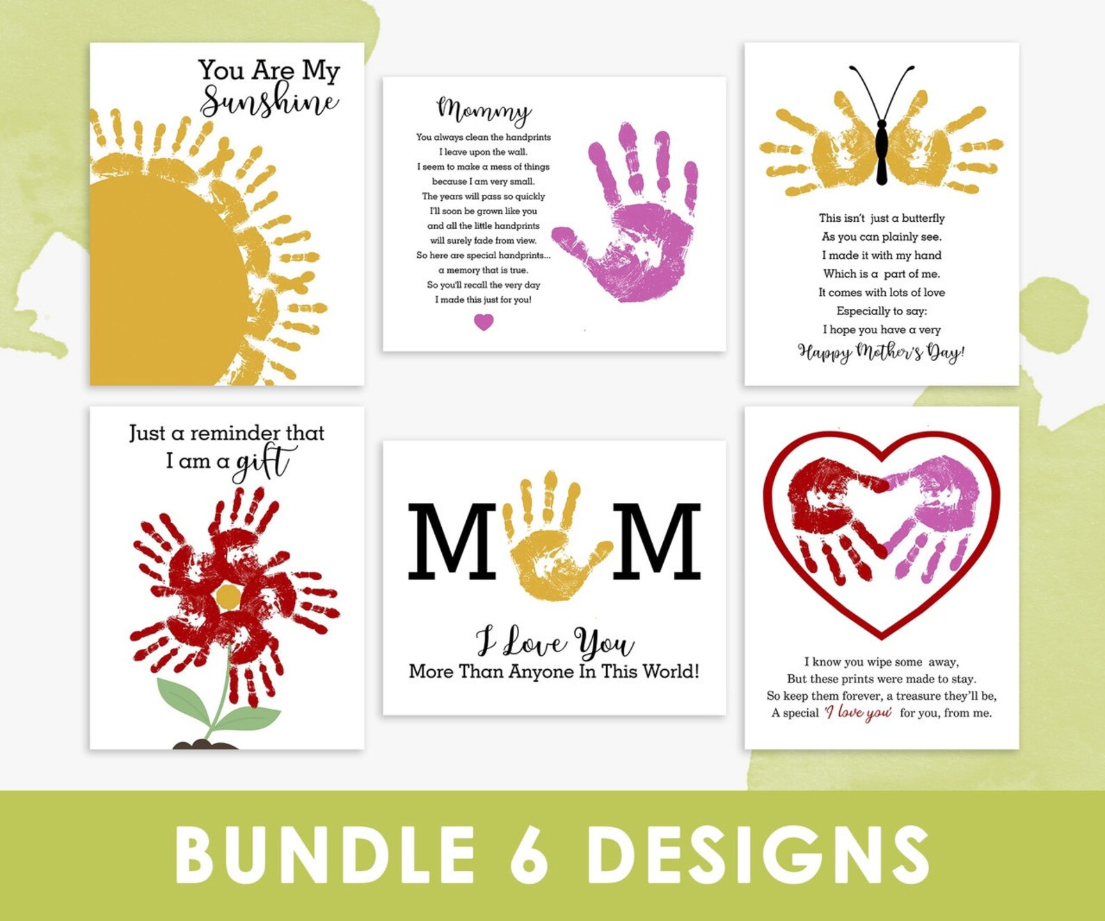 Handprint Art Bundle for Mother's Day DIY Gift From Baby - Etsy