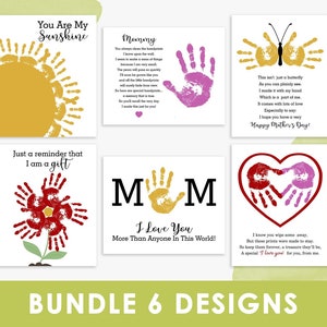 Handprint Art Bundle for Mother's Day, DIY Gift From Baby and Kids ...