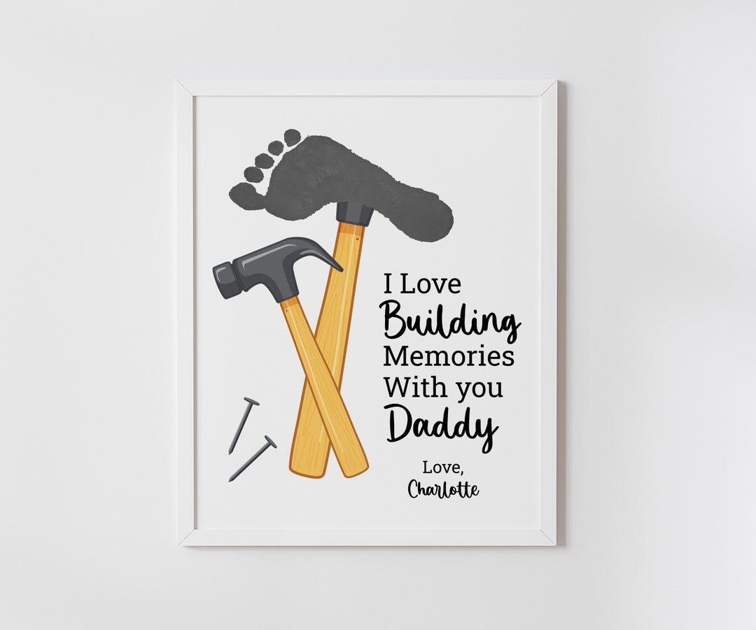 Hammer Footprint Art, Father's Day Gift, From Baby, From Son, Birthday ...