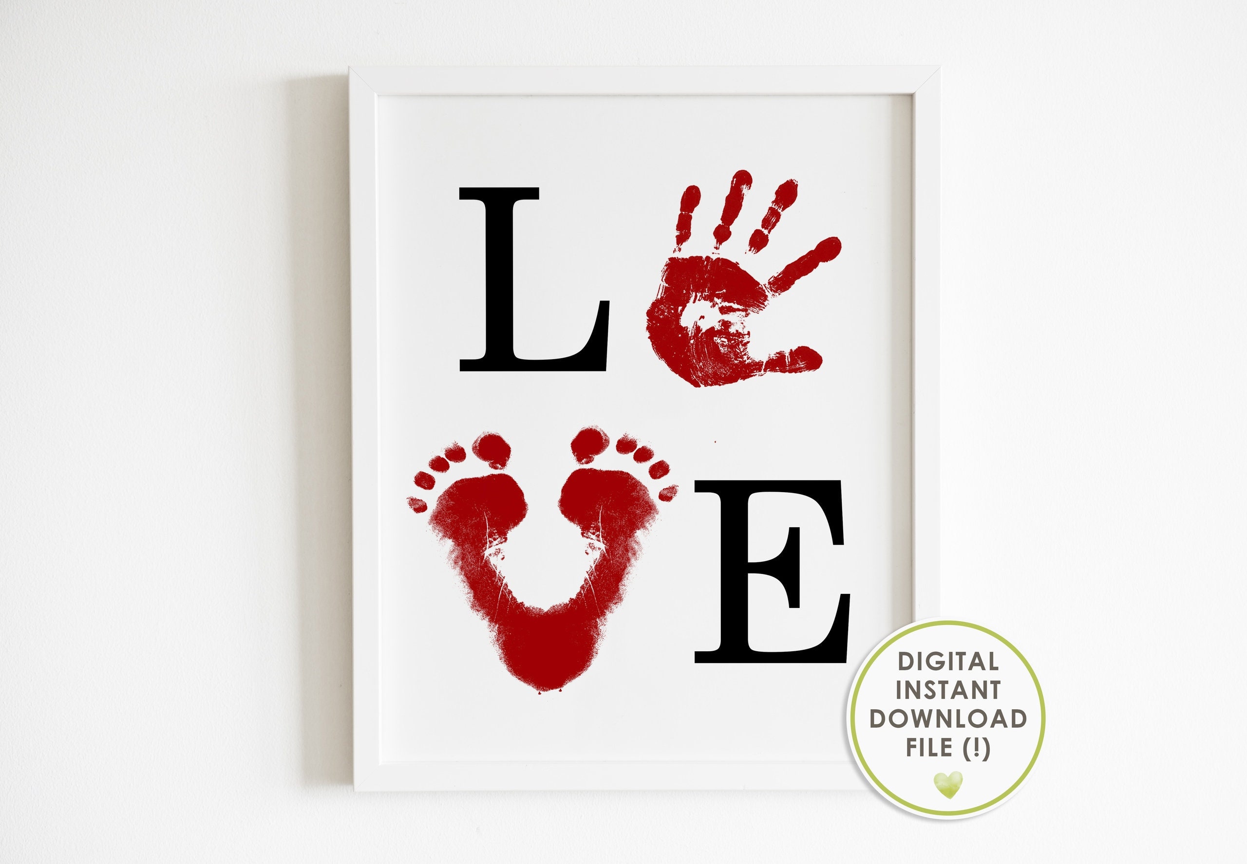Handprint Art Valentine, Bundle, Dad Valentines Day Gift, Footprint Art ...