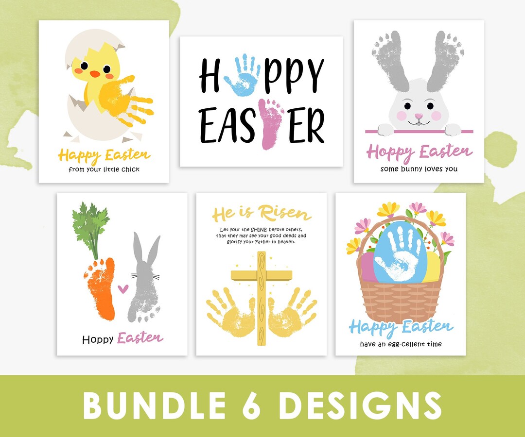 Easter Handprint Art, Printable, Bundle, Keepsake Craft for Kids ...