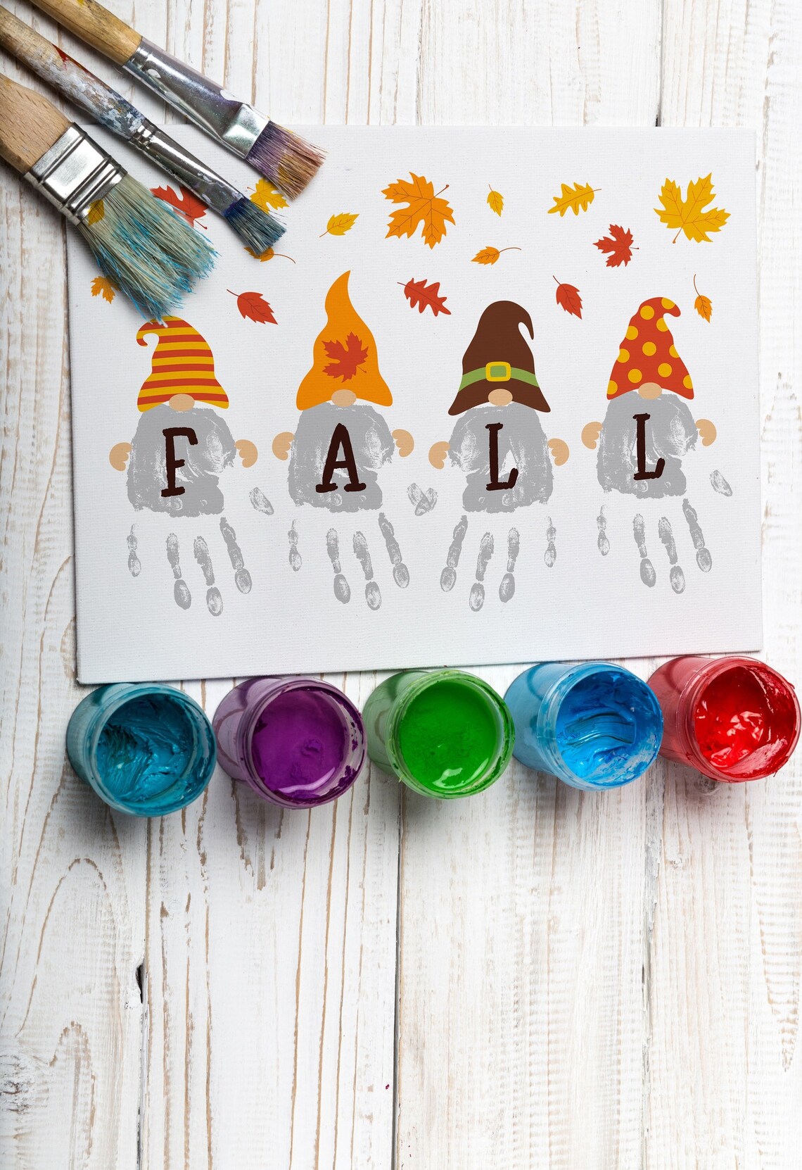 Handprint Art Fall Crafts for Kids Autumn Gnomes DIY Fall - Etsy