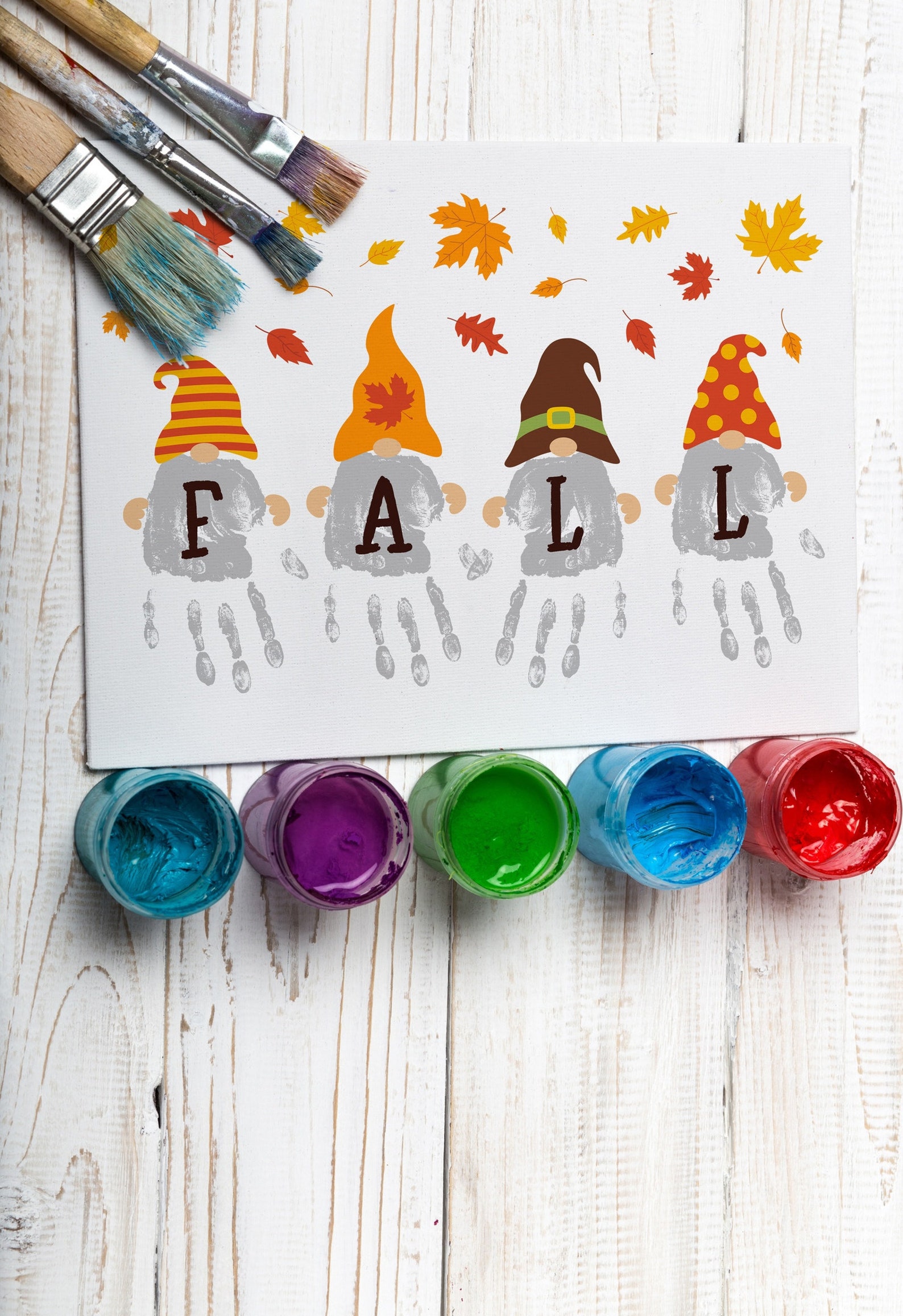 Handprint Art Fall Crafts for Kids Autumn Gnomes DIY Fall | Etsy
