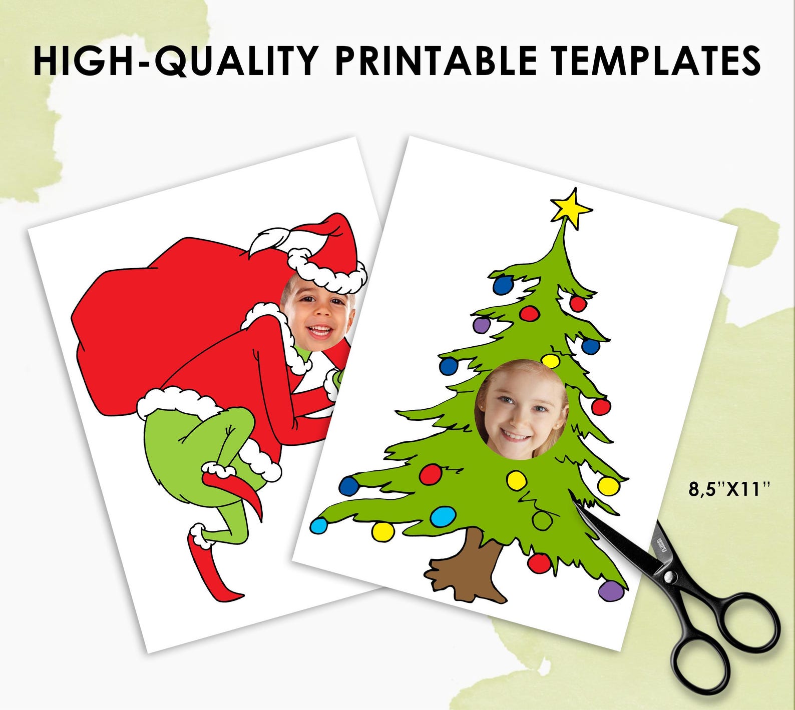 Add Your Own Photo, Christmas Canva Template, Christmas Craft for Kids ...